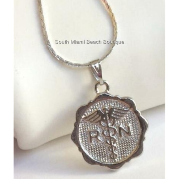 Jewelry | Silver Rn Caduceus Nursing Necklace 18 Nurse | Poshmark